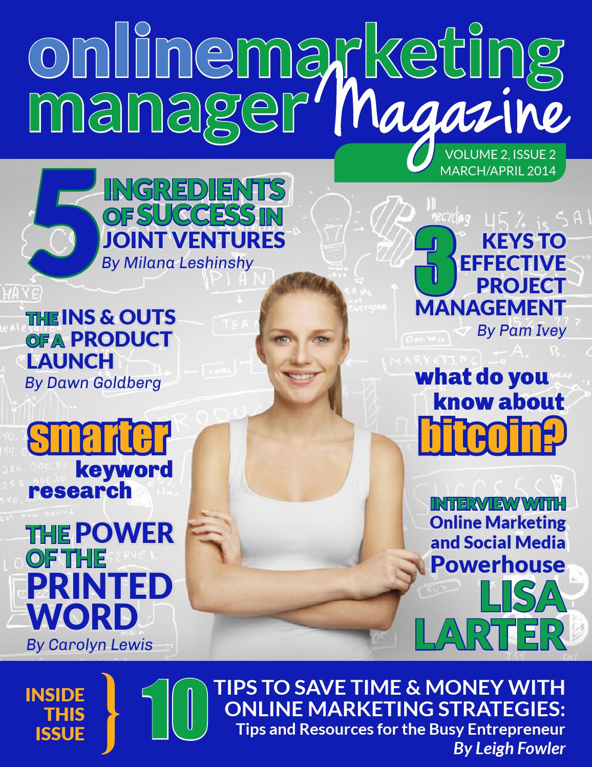 Online Marketing Manager Magazine March/April 2014 by Pam Ivey - Issuu