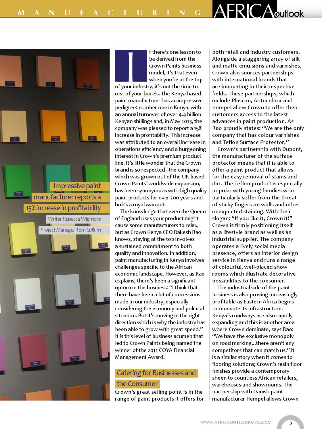 CROWN PAINTS KENYA by Outlook Publishing - Issuu
