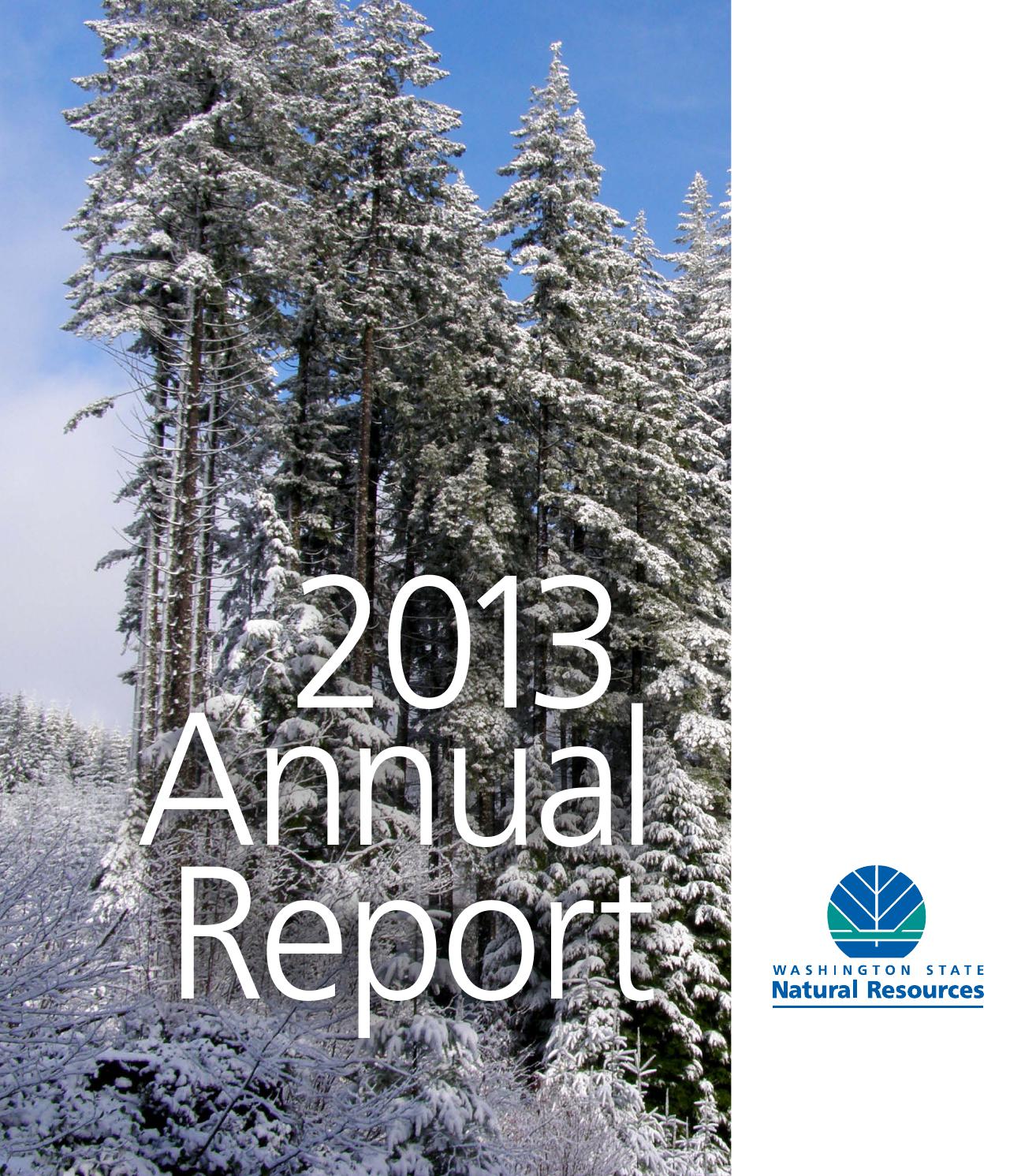 DNR 2013 Annual Report by Washington State Department of Natural ...