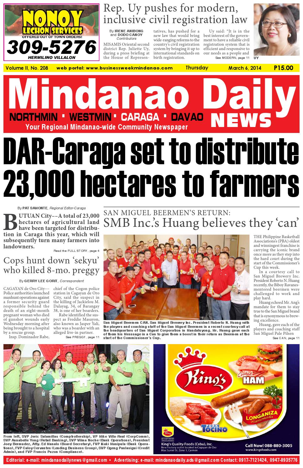 Mindanao Daily Caraga (March 6, 2014) by Mindanao Daily News - Issuu