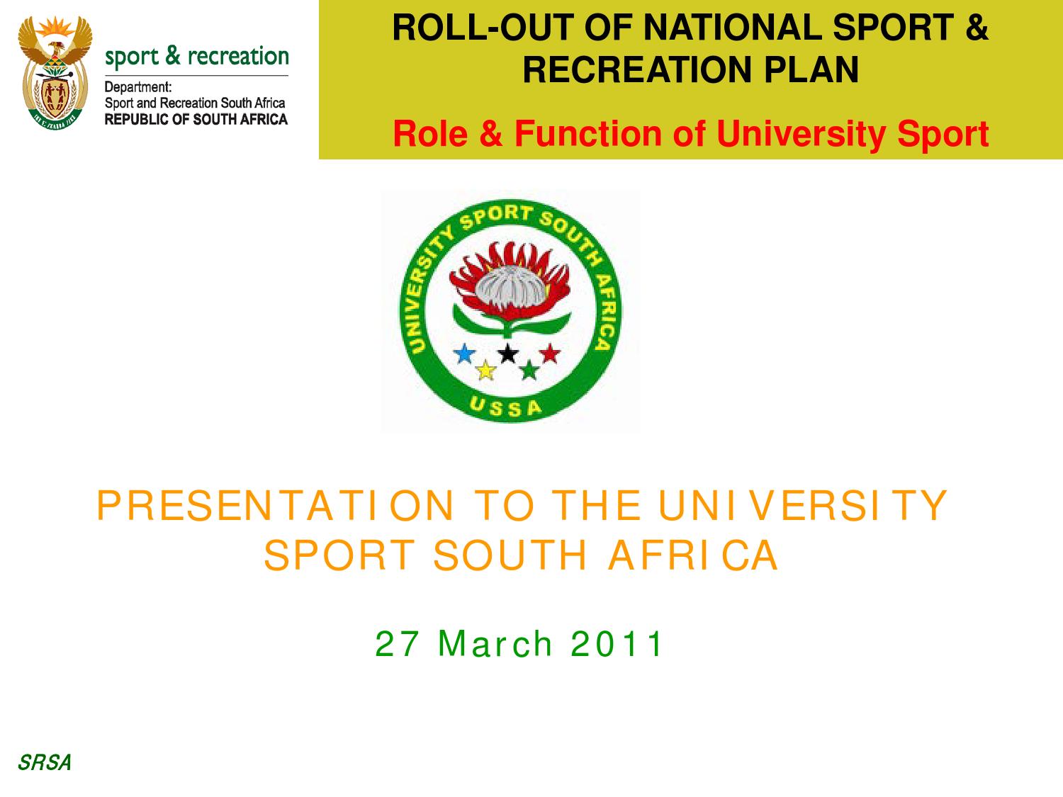 SRSA Presentation by University of the Western Cape - Issuu