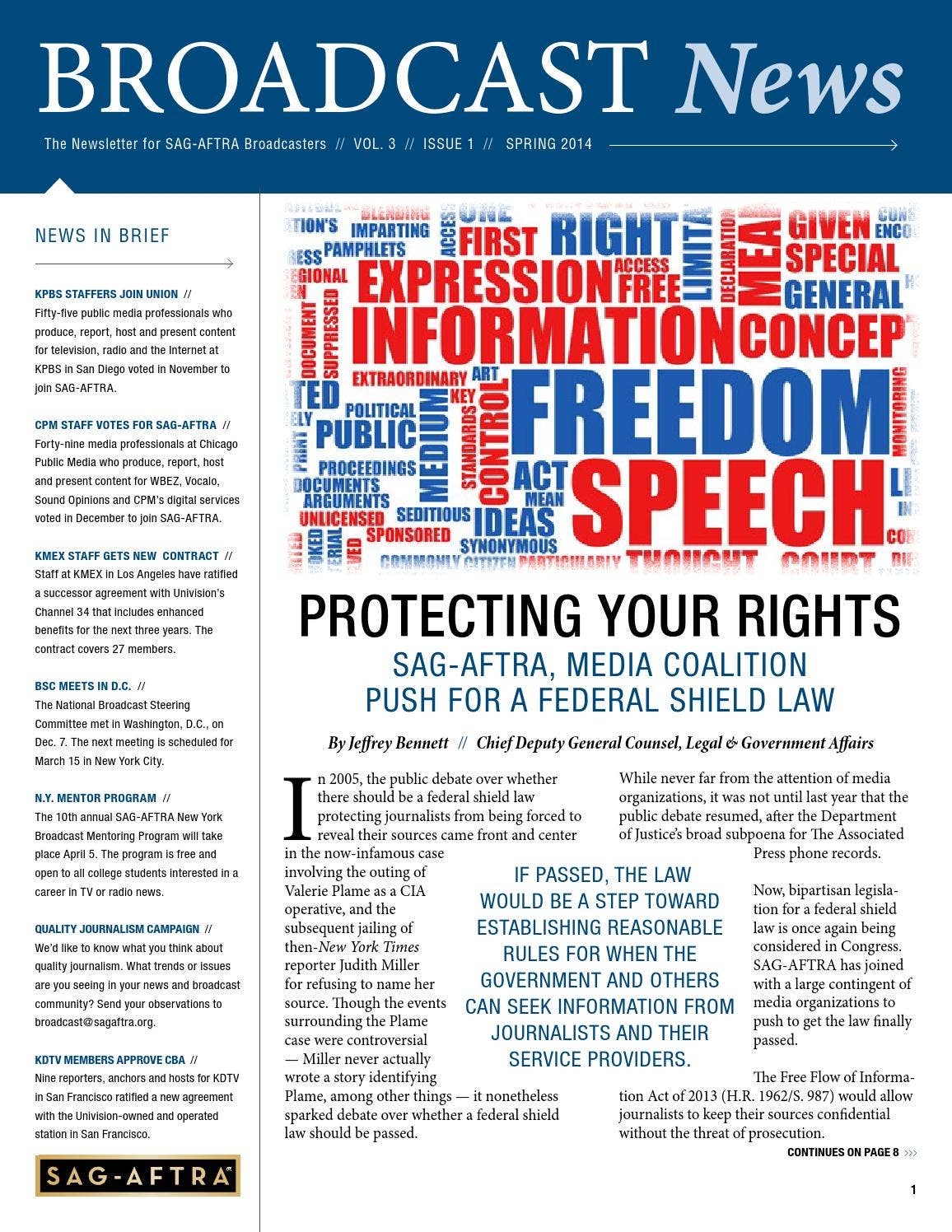 SAG-AFTRA Broadcast News Spring 2014 by SAG-AFTRA - Issuu