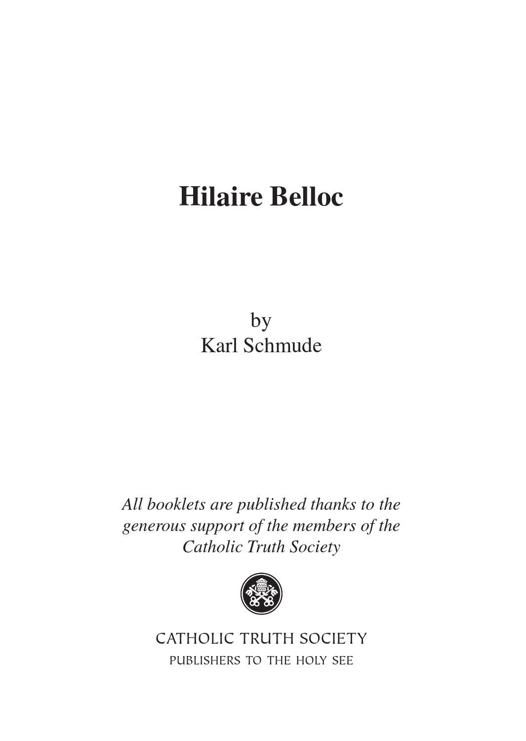 Hilaire Belloc by Catholic Truth Society - Issuu
