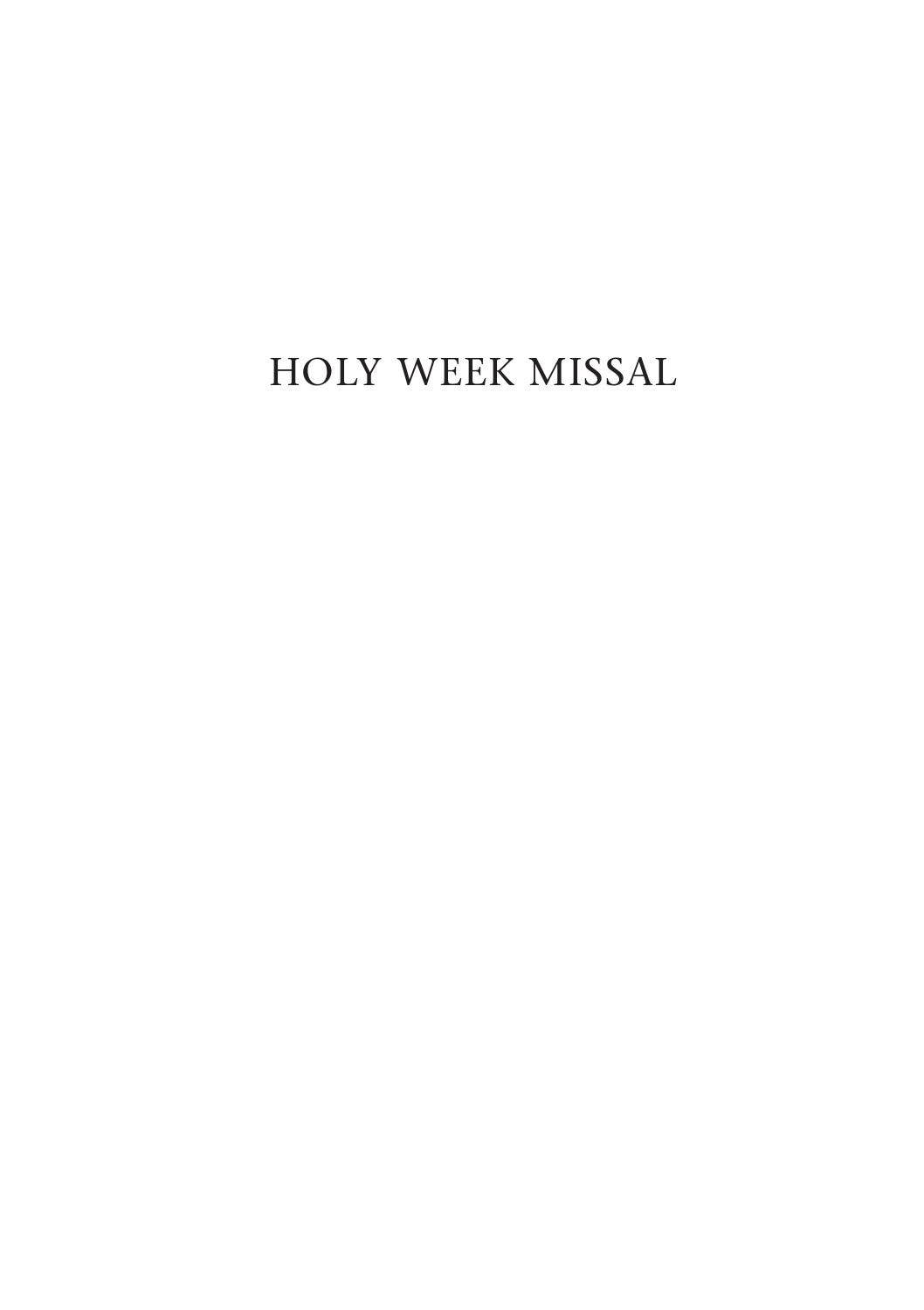 Holy Week Missal Extract by Catholic Truth Society - Issuu