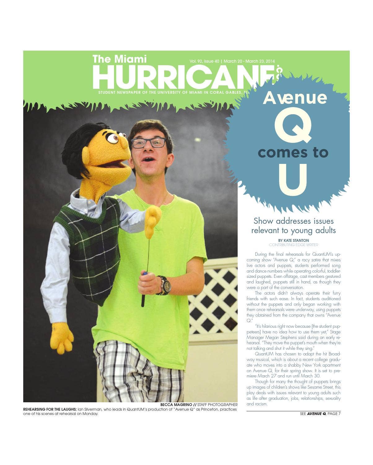 The Miami Hurricane, March 20 by The Miami Hurricane - Issuu