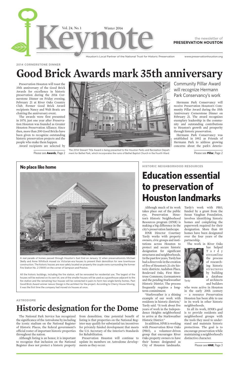 Winter 2014 Preservation Houston newsletter by Preservation Houston - Issuu