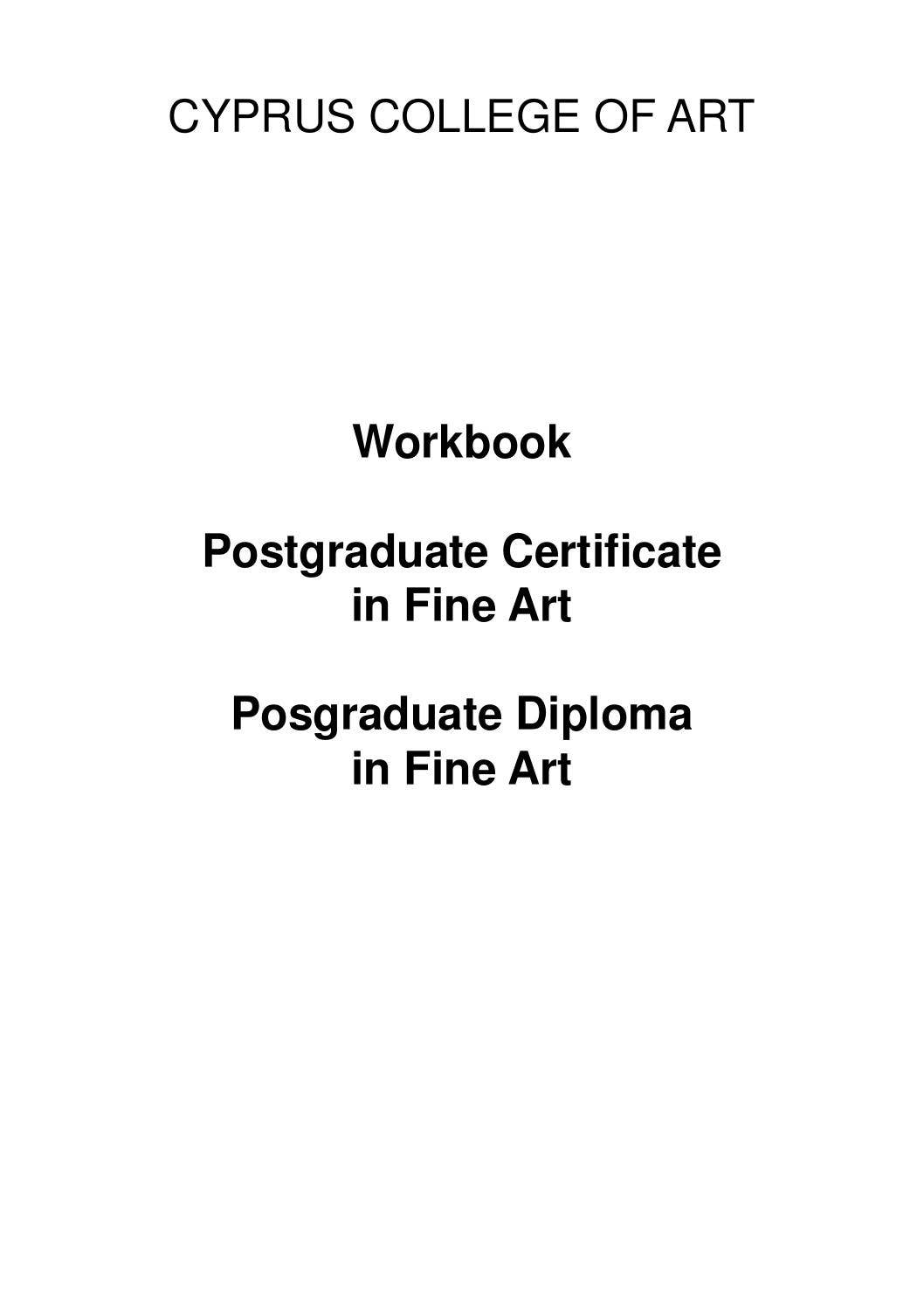 Cyprus College of Art Postgraduate Diploma by Michael Paraskos - Issuu