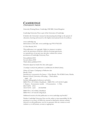 Preview of 'Introductory Econometrics for Finance, 3rd Edition' by Chris Brooks by Cambridge ...