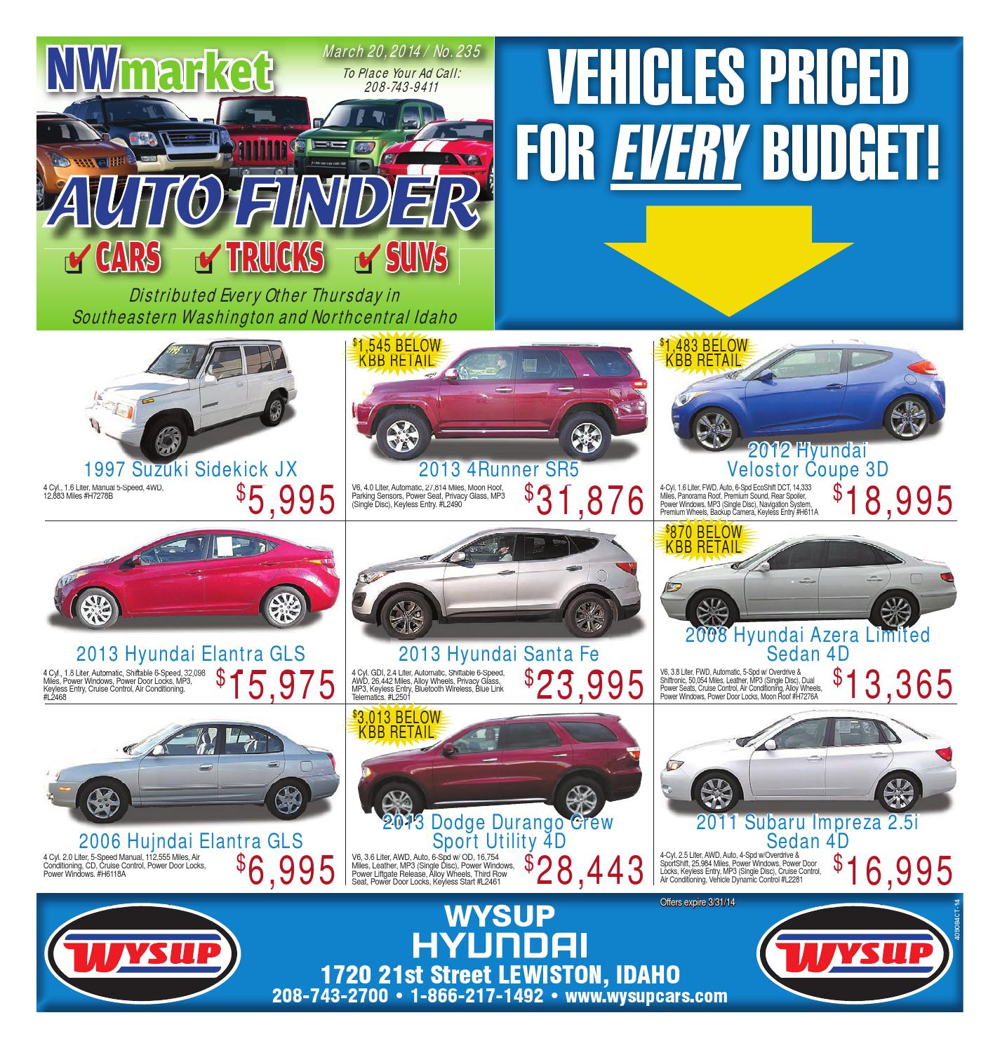 Auto Finder, March 20, 2014 by Lewiston Tribune - Issuu