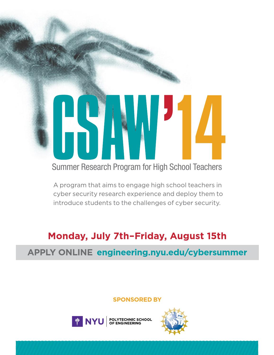 CSAW Summer Research For High School Teachers By Spark451 Issuu csaw-summer-research-for-high-school-teachers-by-spark451-issuu