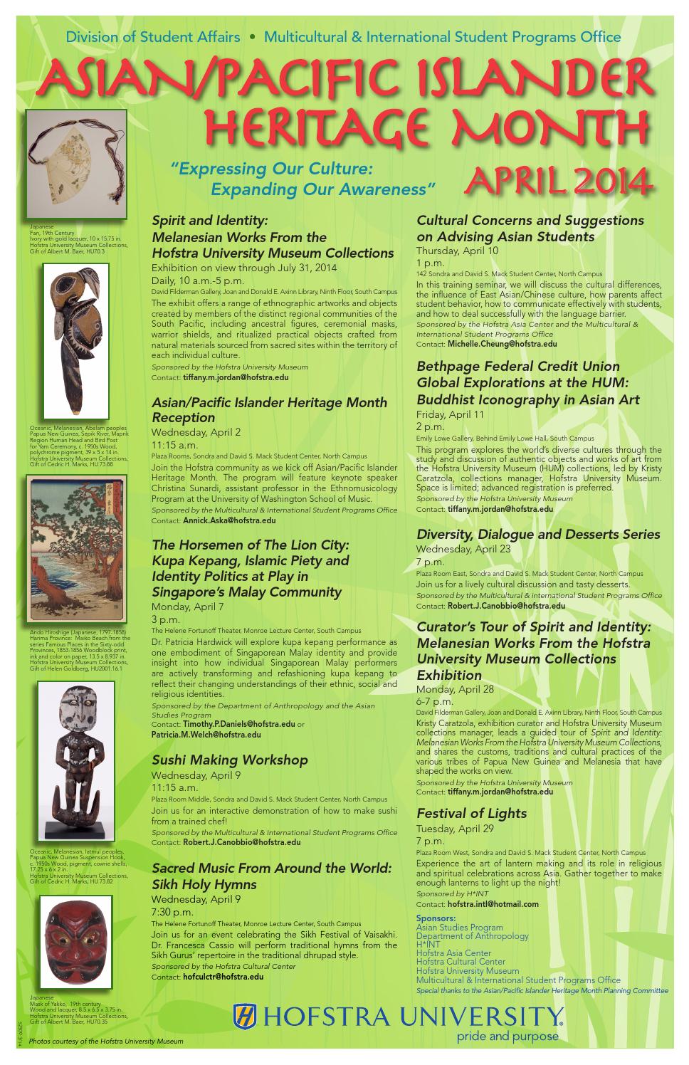 Asian Pacific Heritage Month April 2014 by Hofstra University - Issuu