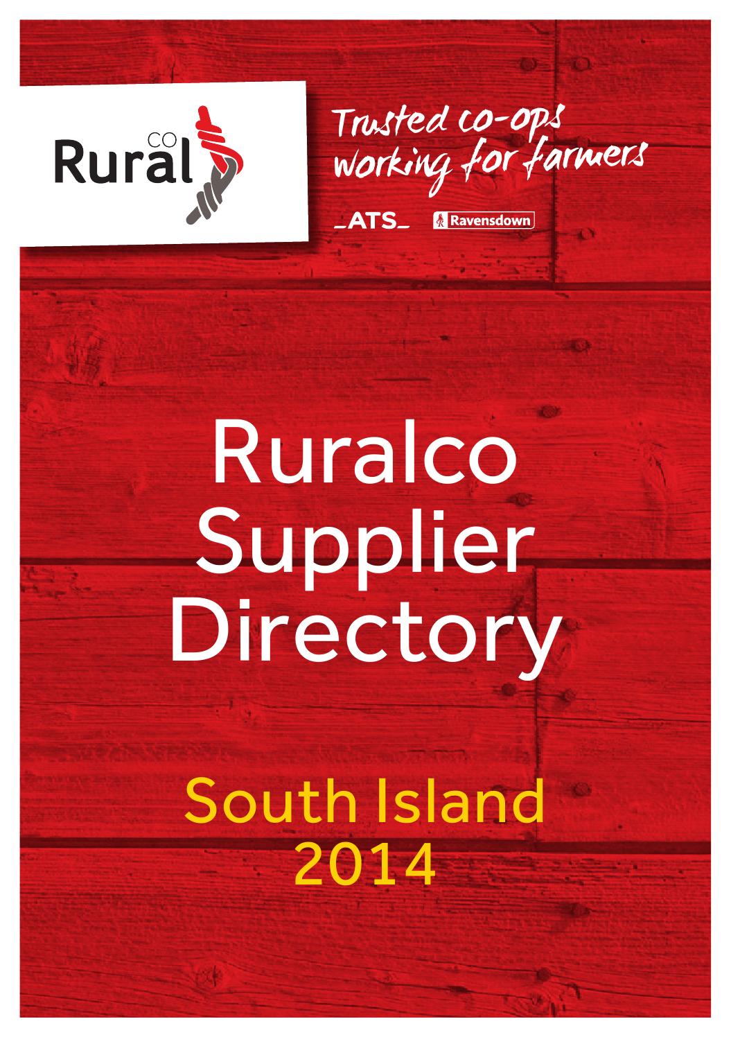Ruralco South Island Supplier Directory 2014 by Ruralco - Issuu