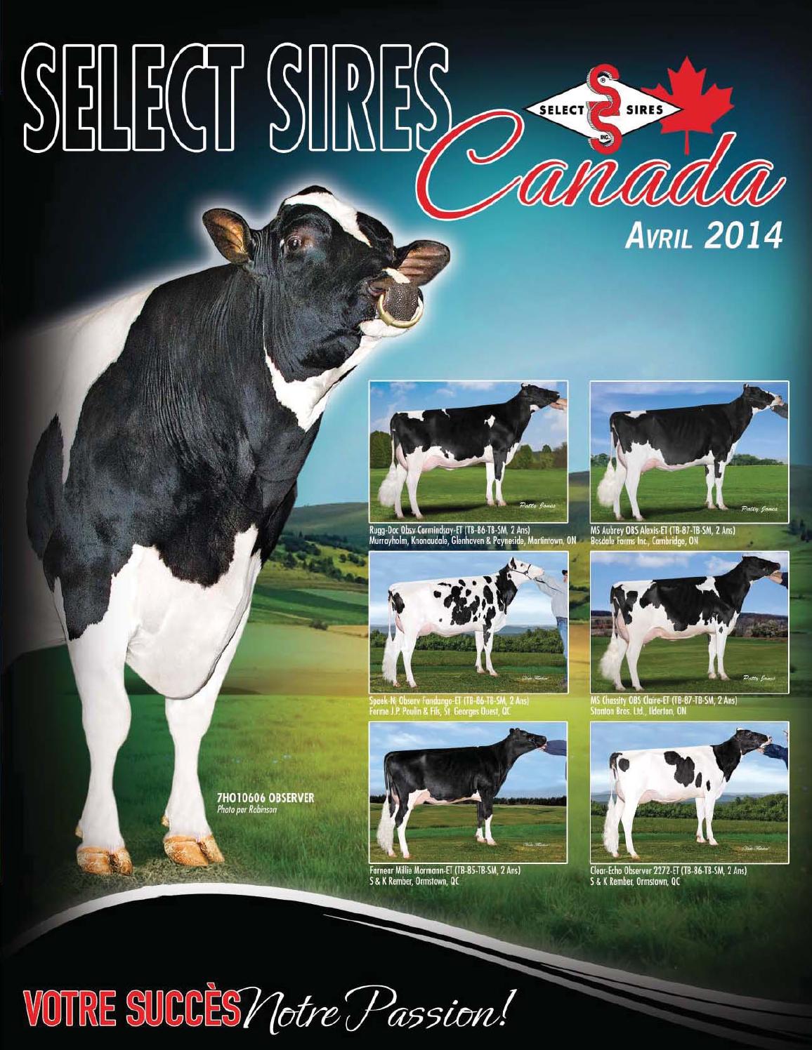 Avril 2014 Select Sires Canada Proof Sheet - French by Select Sires - Issuu