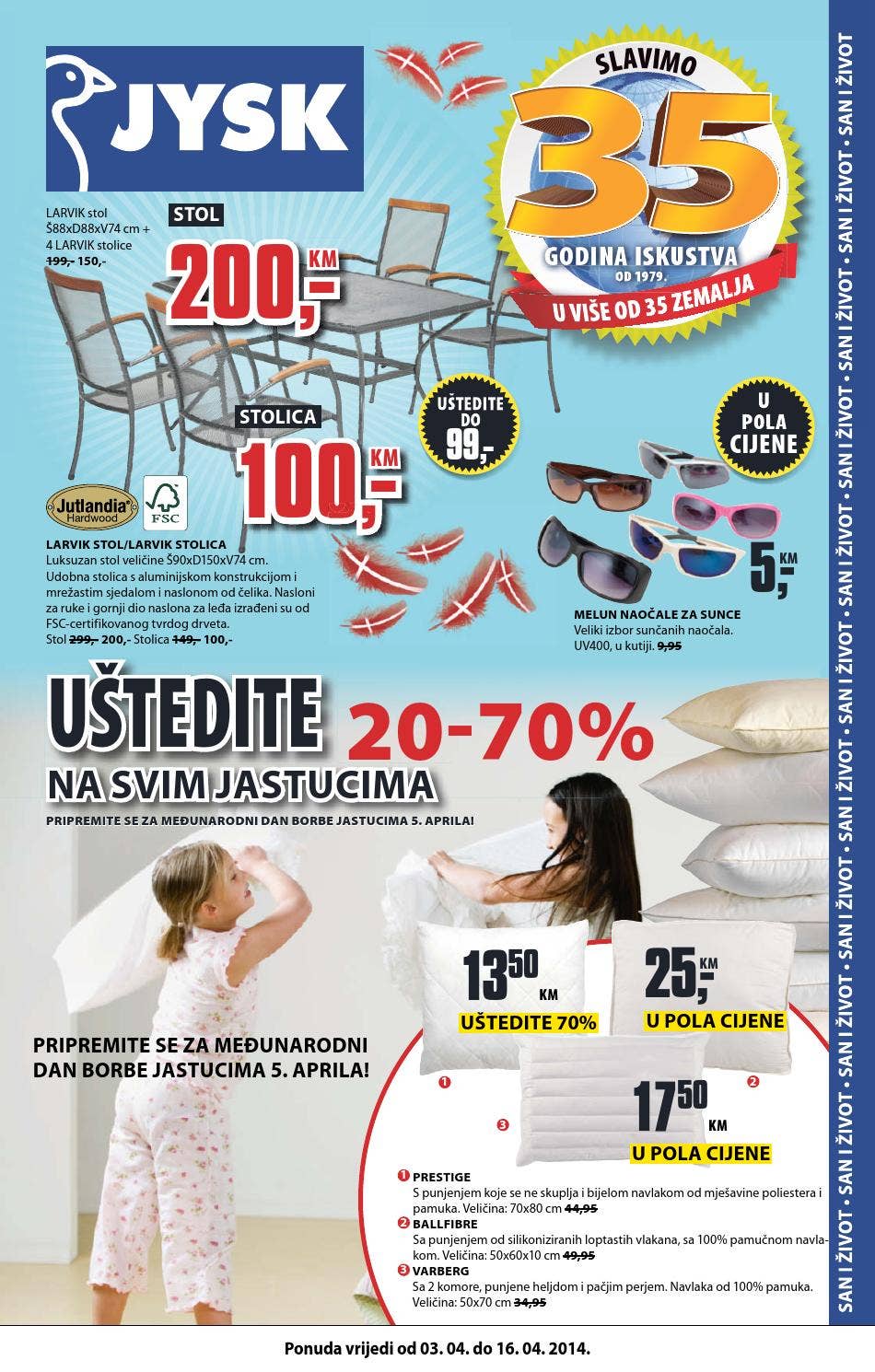 Jysk katalog ponuda do 16 04 2014 bih by Bakmaz, Boso, NTL - Issuu