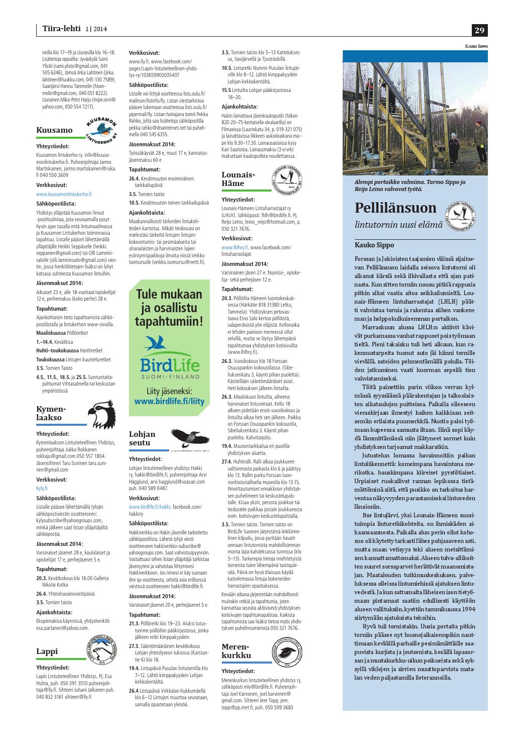 Tiira 1/2014 by BirdLife Suomi - Issuu