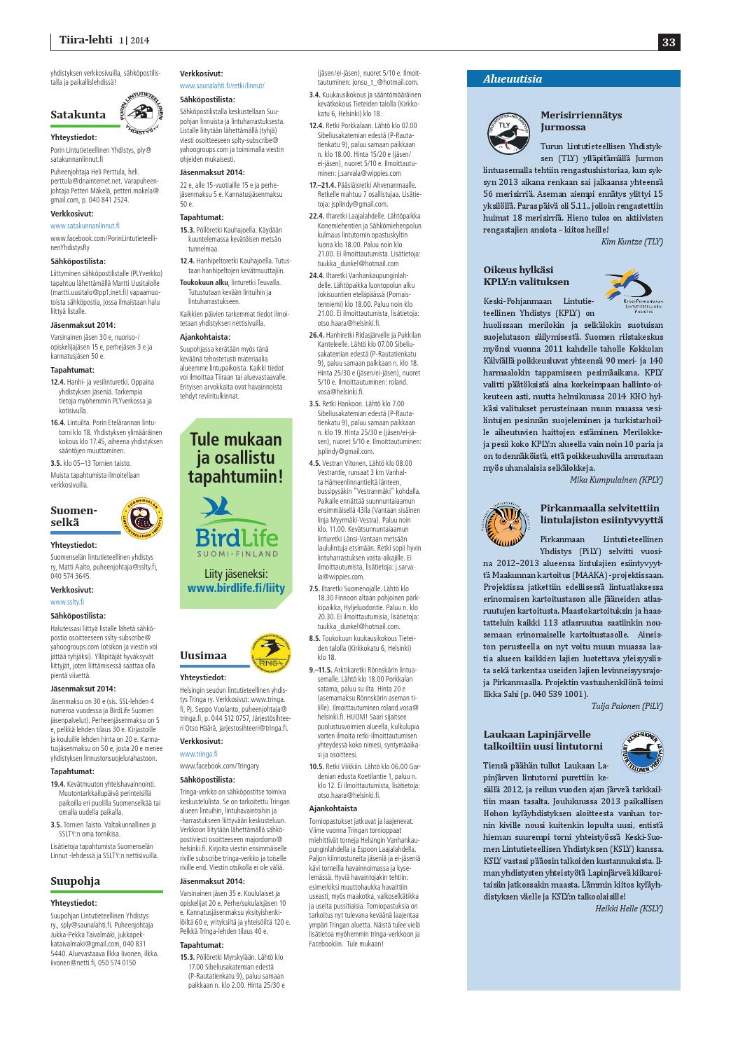 Tiira 1/2014 by BirdLife Suomi - Issuu