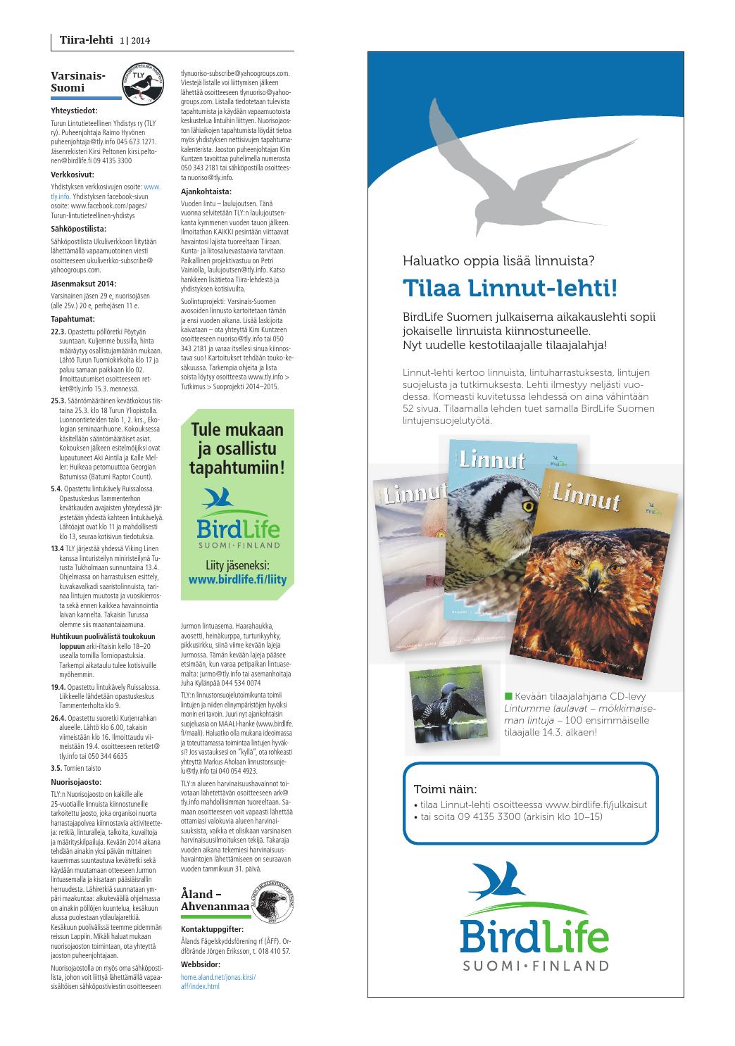 Tiira 1/2014 by BirdLife Suomi - Issuu