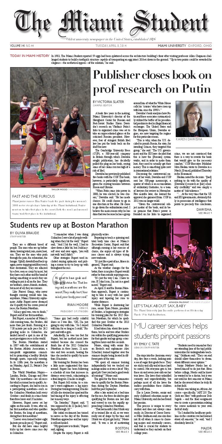 April 8, 2014 | The Miami Student by The Miami Student - Issuu