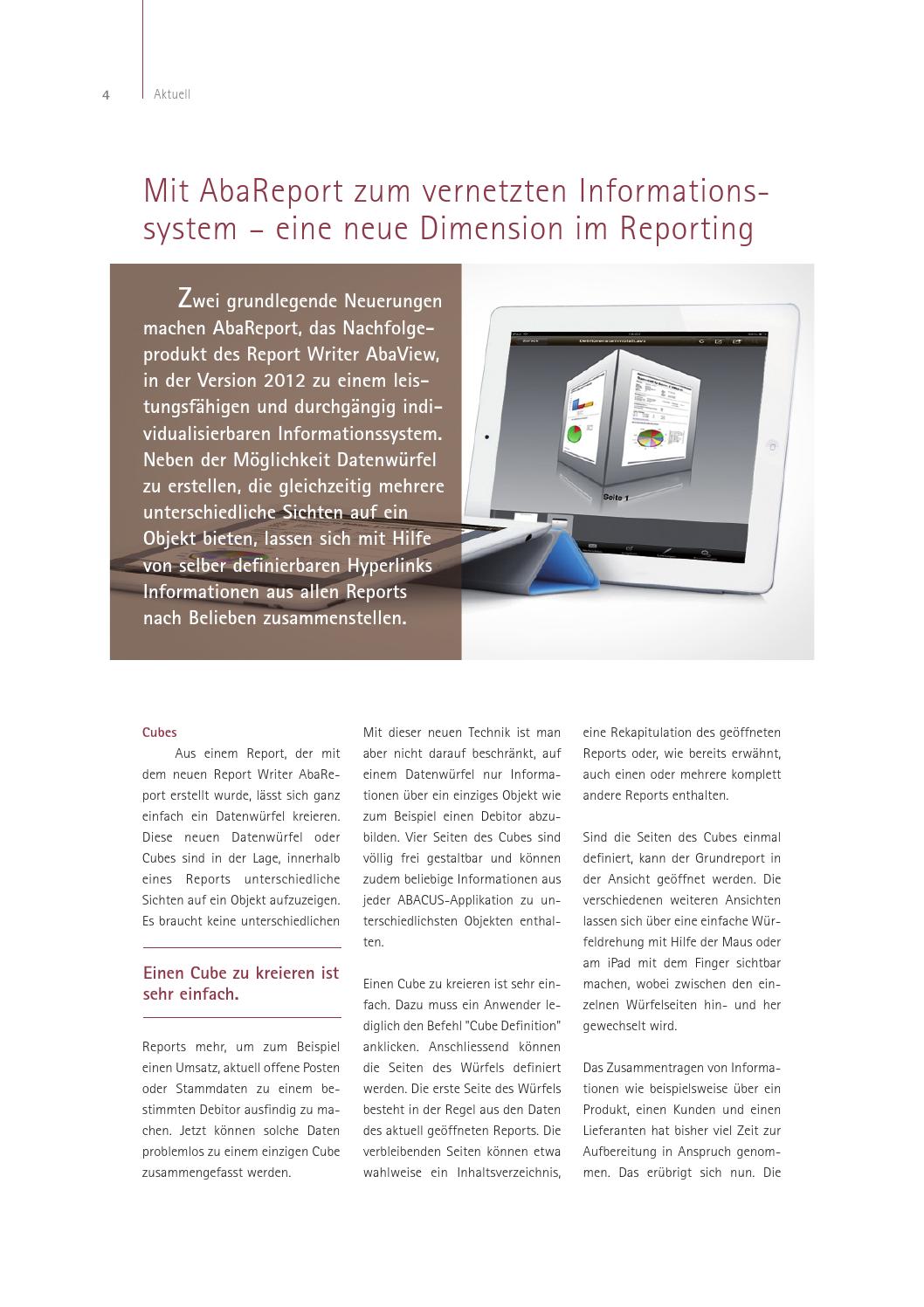Mit AbaReport zum vernetzten Informations- system – eine neue Dimension ...