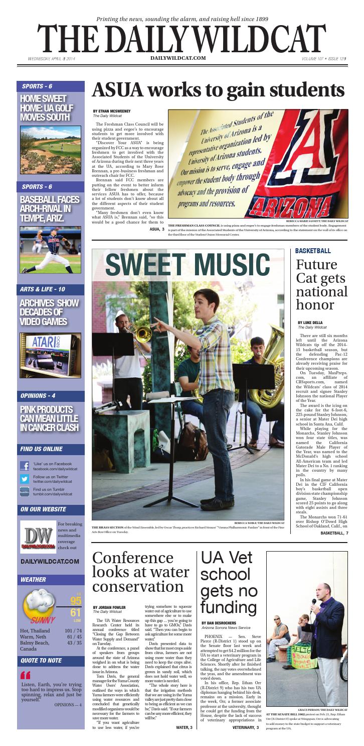 4.09.14 by Arizona Daily Wildcat - Issuu