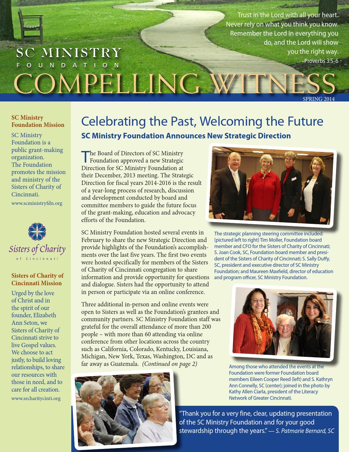 SC Ministry Foundation, Compelling Witness Newsletter by Amelia Riedel ...