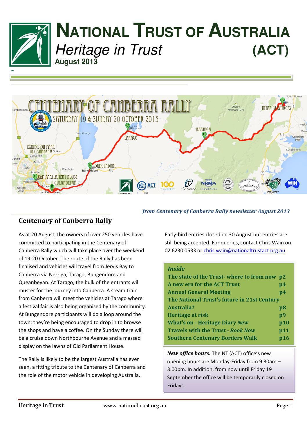 Heritage in Trust August 2013 by The National Trusts in Australia - Issuu