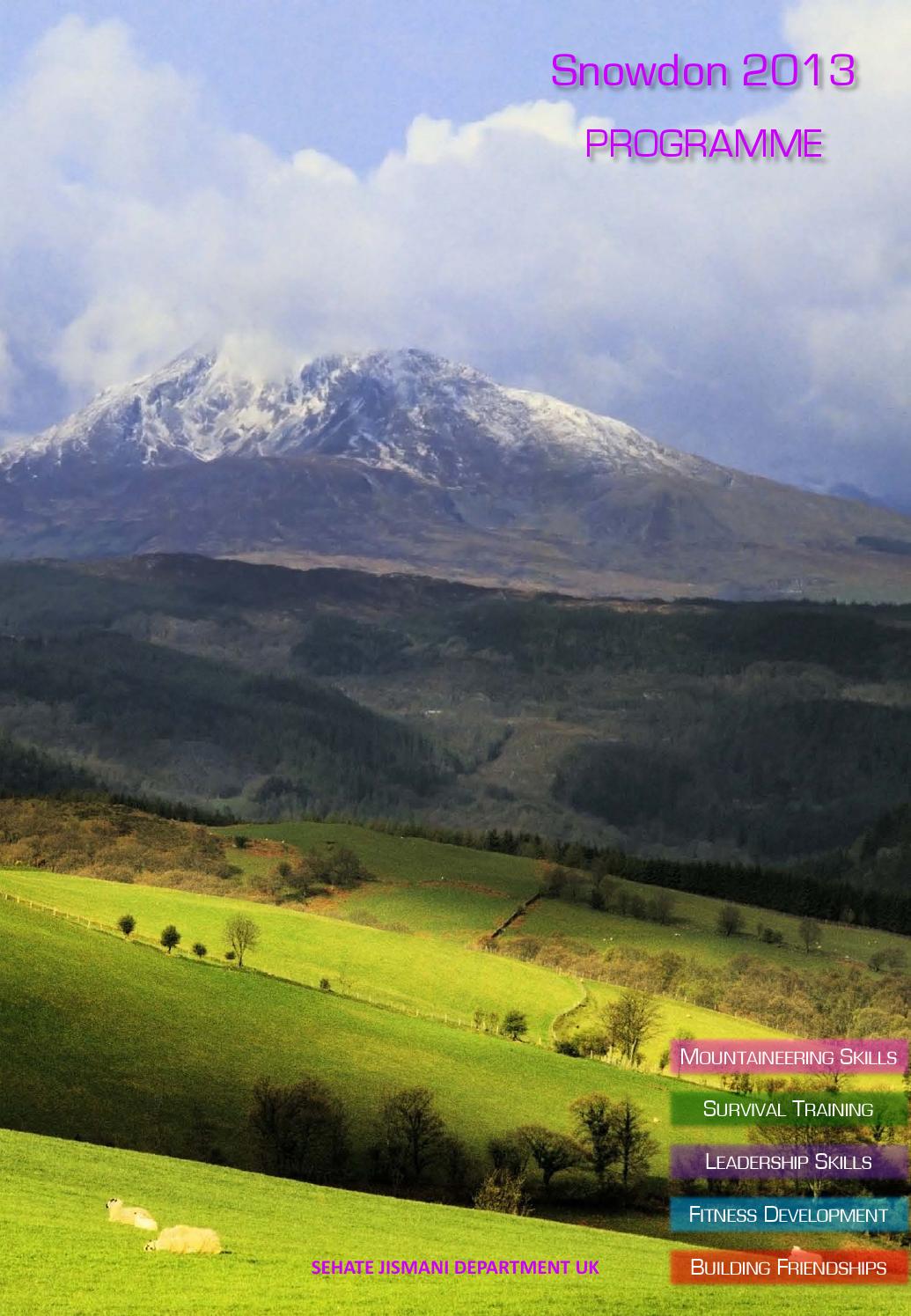 Programme for Snowdon Trip, June 2013 by Shama Ahmed Hayat - Issuu