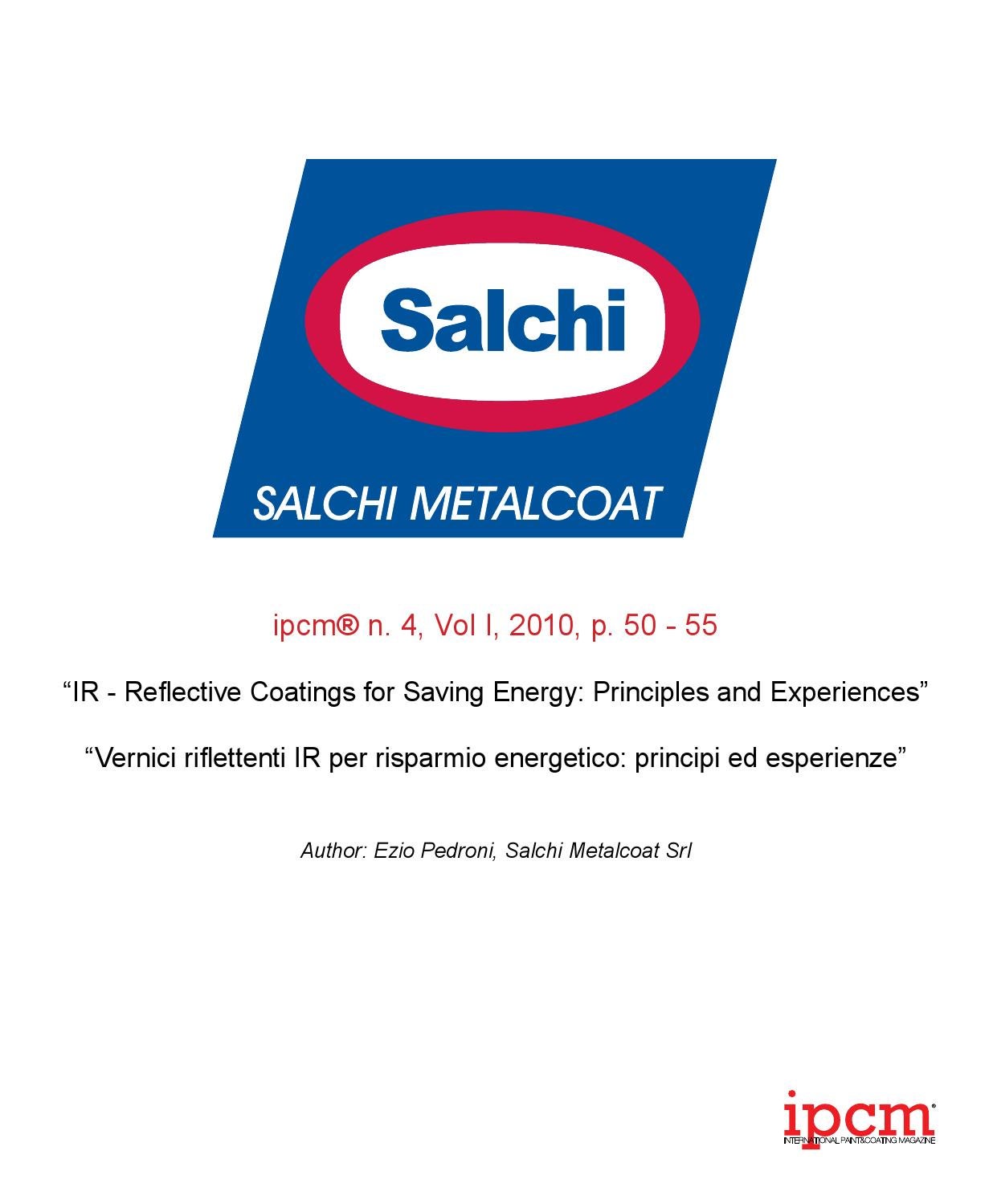 Salchi Metalcoat - “IR - Reflective Coatings for Saving Energy ...