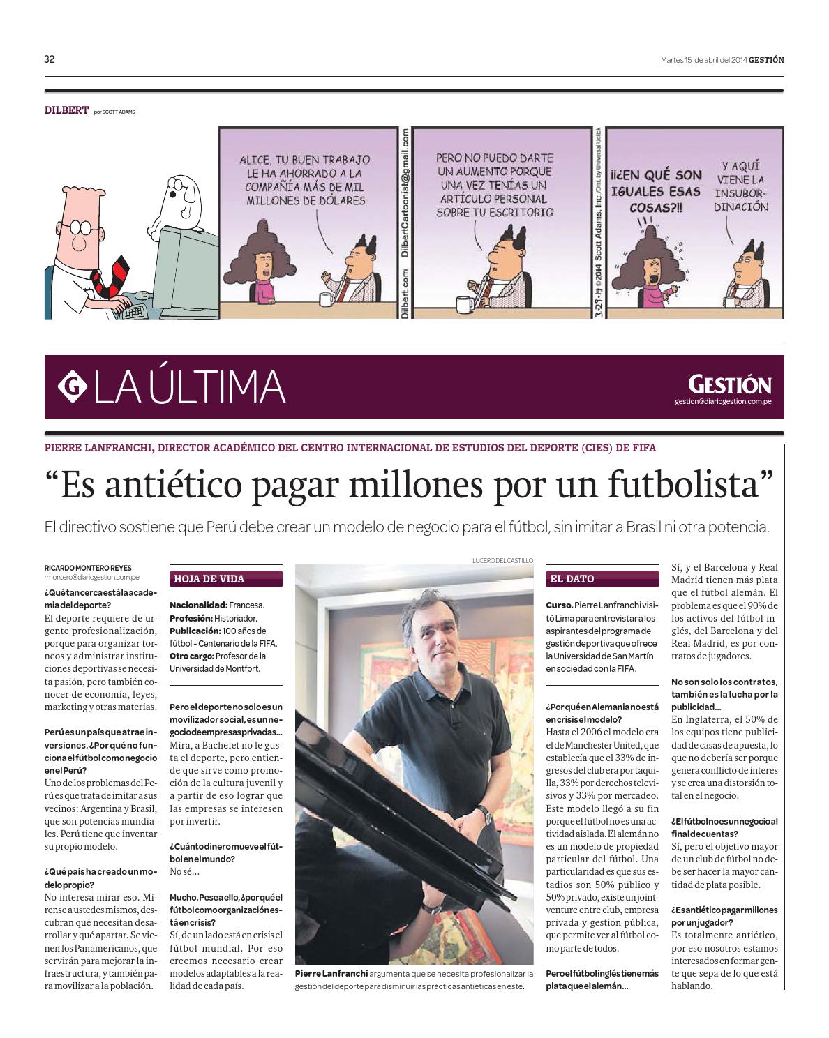 Diario Gestión Entrevista con Prof. Pierre Lanfranchi by CIES (Centre ...