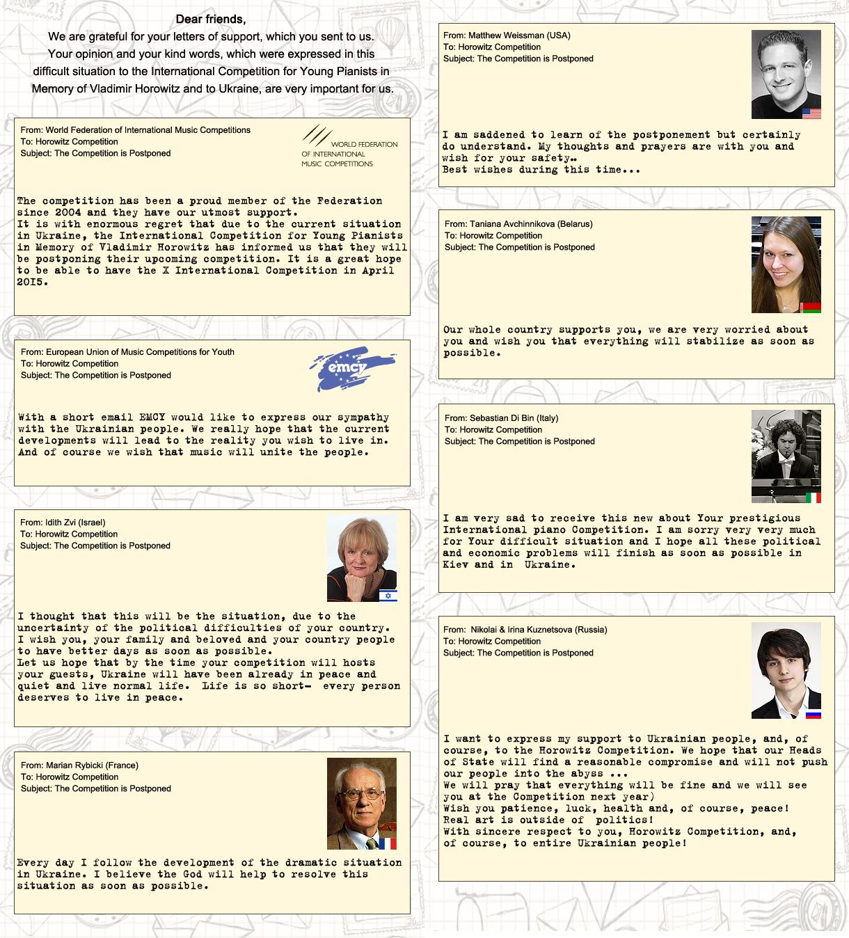 Letters of support by Horowitz Piano Competition - Issuu