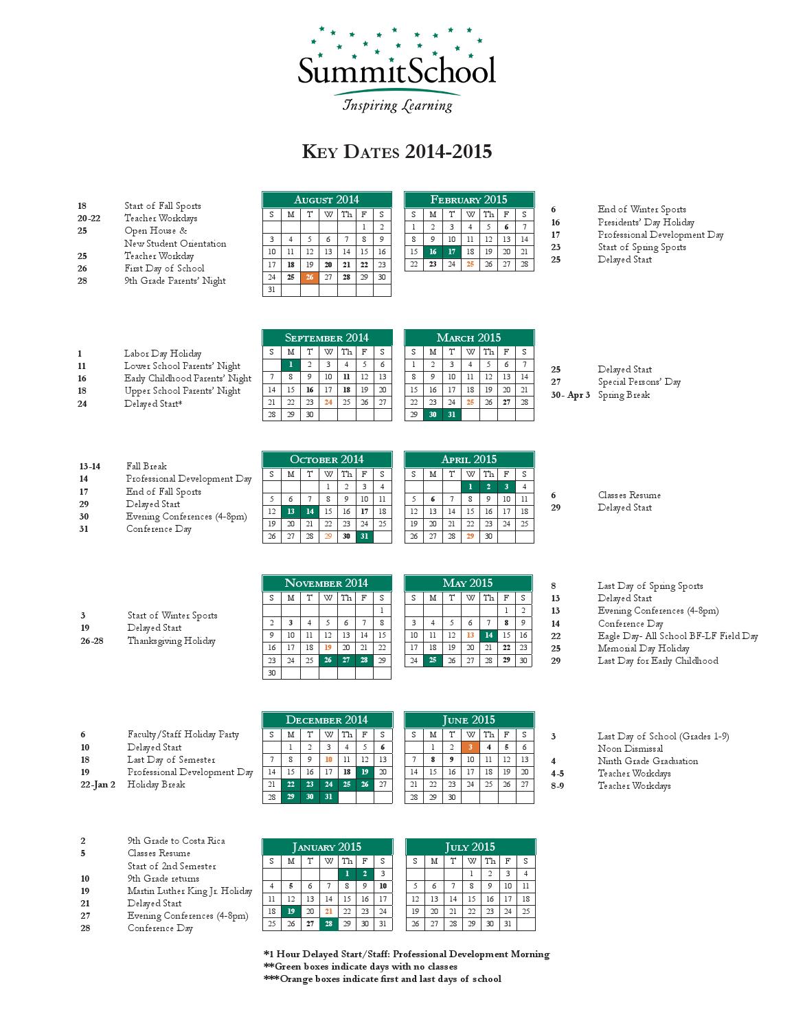 2014-2015 Summit Calendar by Summit School - Issuu