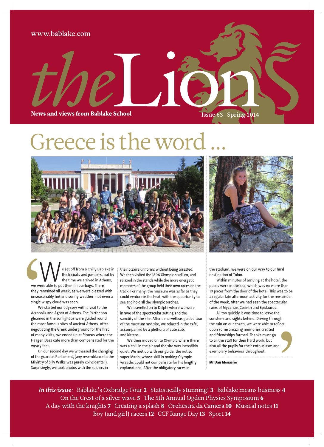 The Lion - Issue 63 by Bablake - Issuu