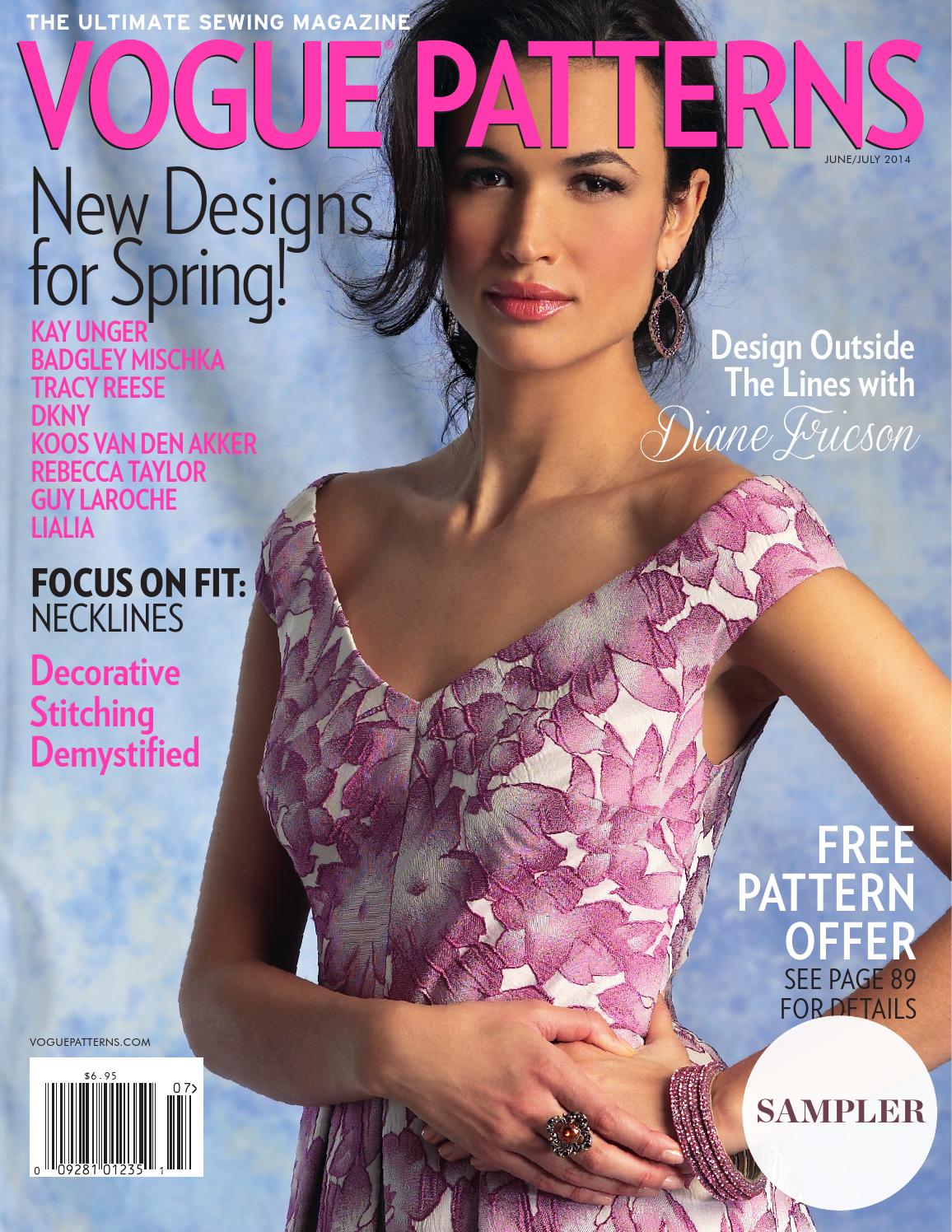 Vogue Patterns Magzine June/July 2014 Sampler by Design Group - Issuu