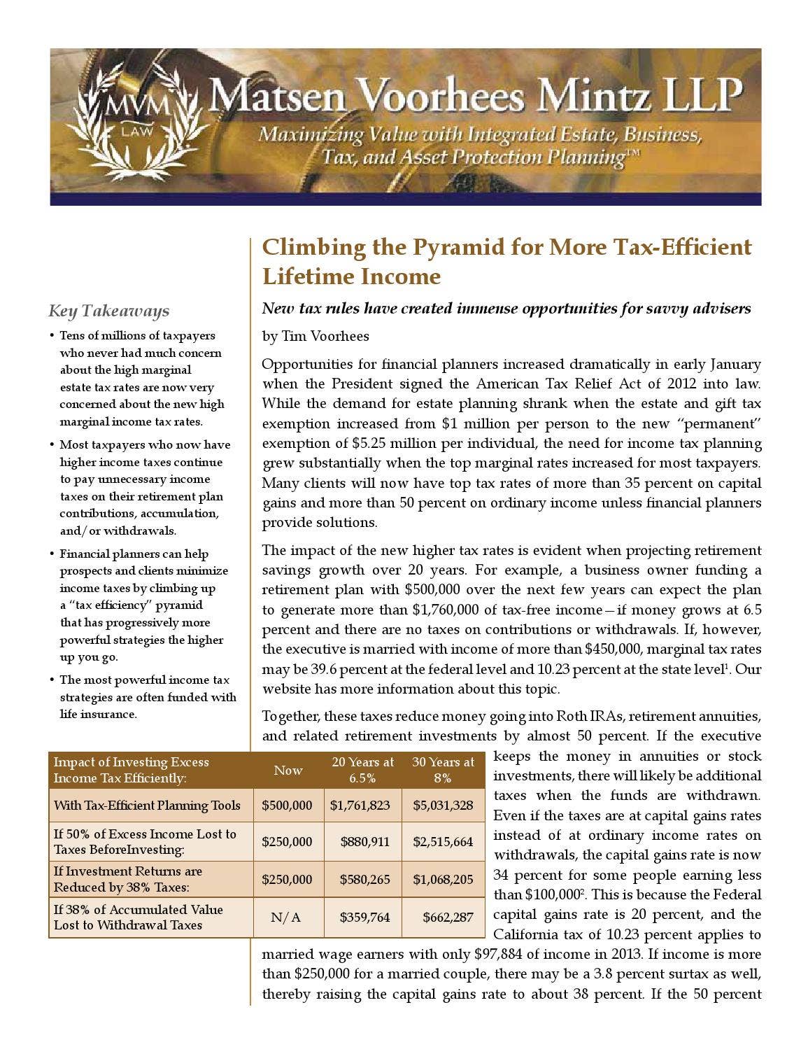 Climbing the Pyramid for More Tax-Efficient Lifetime Income by Lindsey ...