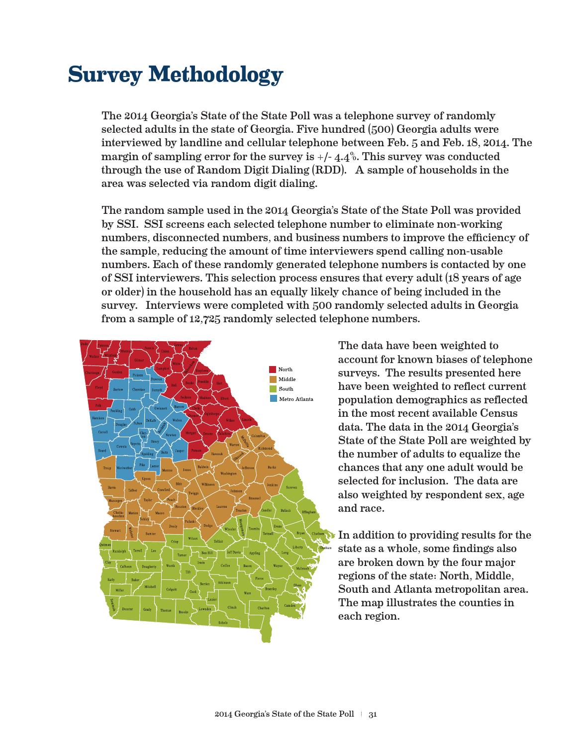 Georgia's State of the State Poll Survey Methodology 31 by Georgia ...
