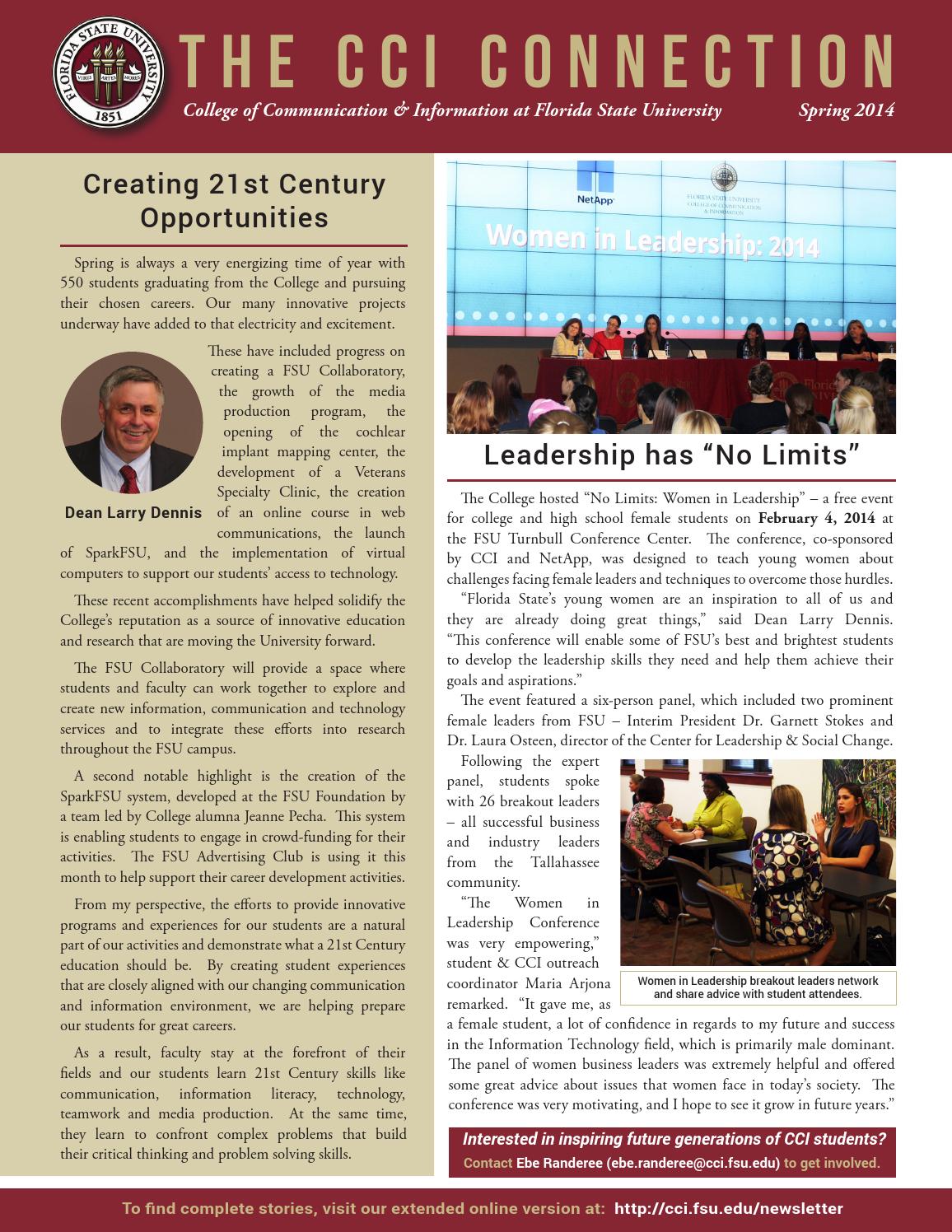 Spring 2014 - The CCI Connection by FSU College of Communication ...