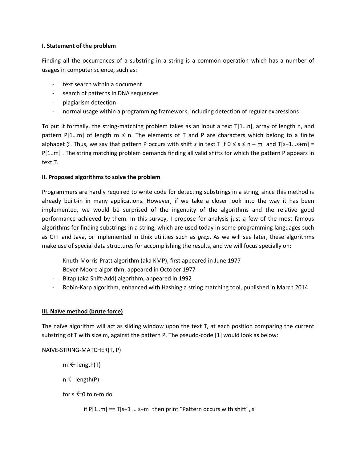 Knuth-Morris-Pratt | Boyer-Moore | Rabin-Karp | BITAP | overview by ...