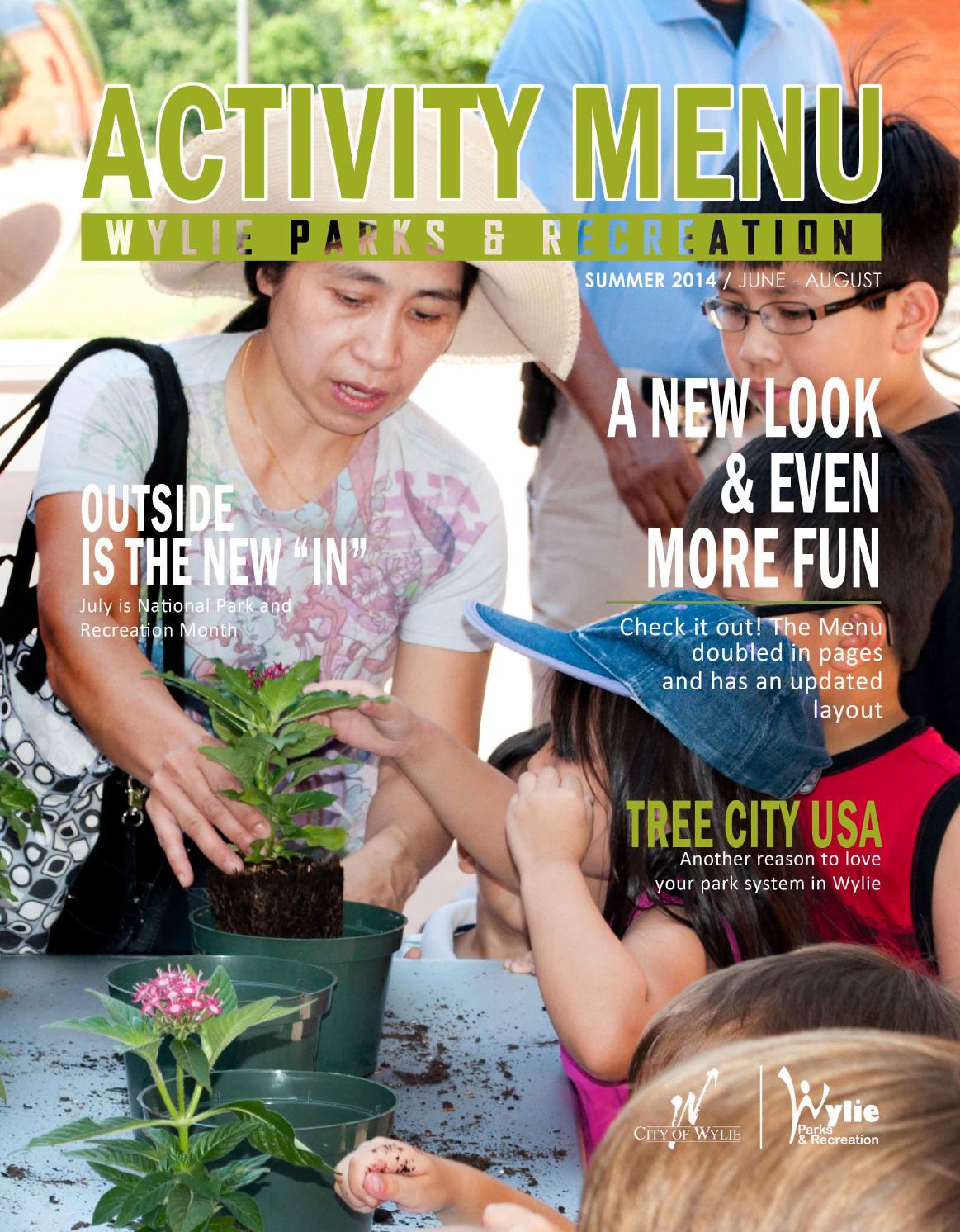 Activity Menu Summer 2014 {Wylie Recreation} by Wylie Parks and ...