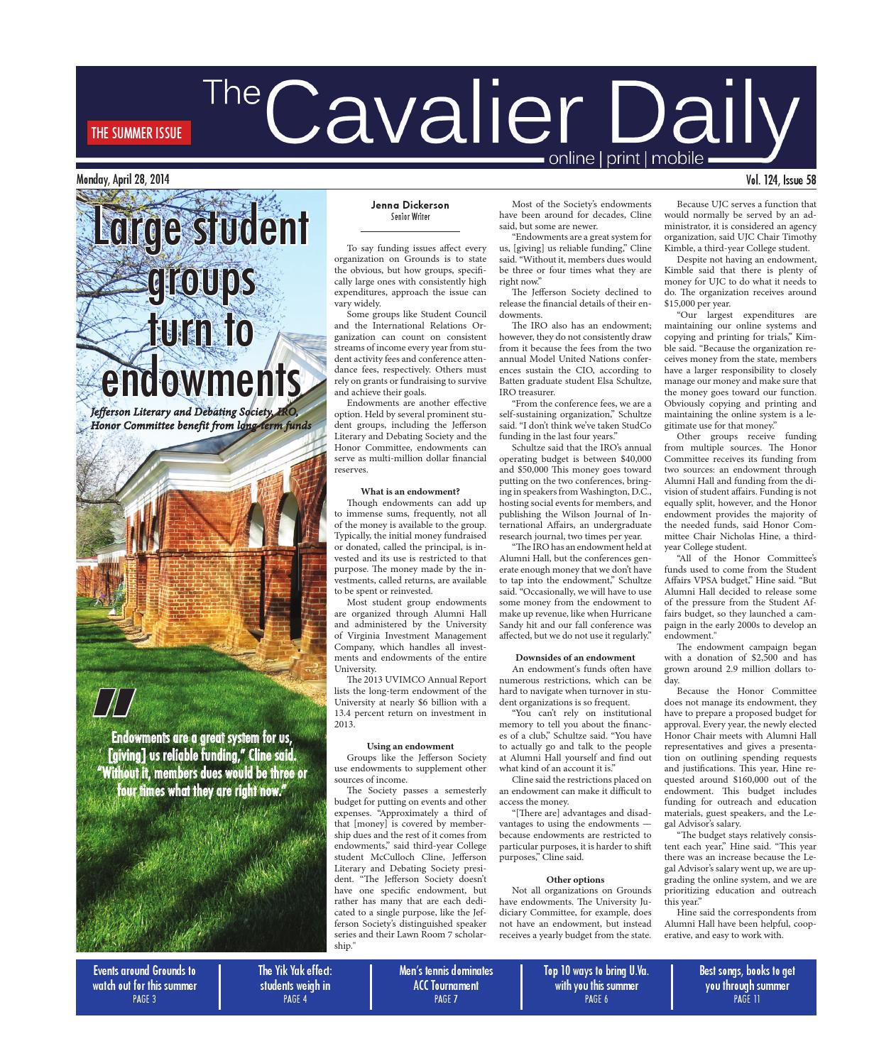 Monday, April 28, 2014 by The Cavalier Daily - Issuu