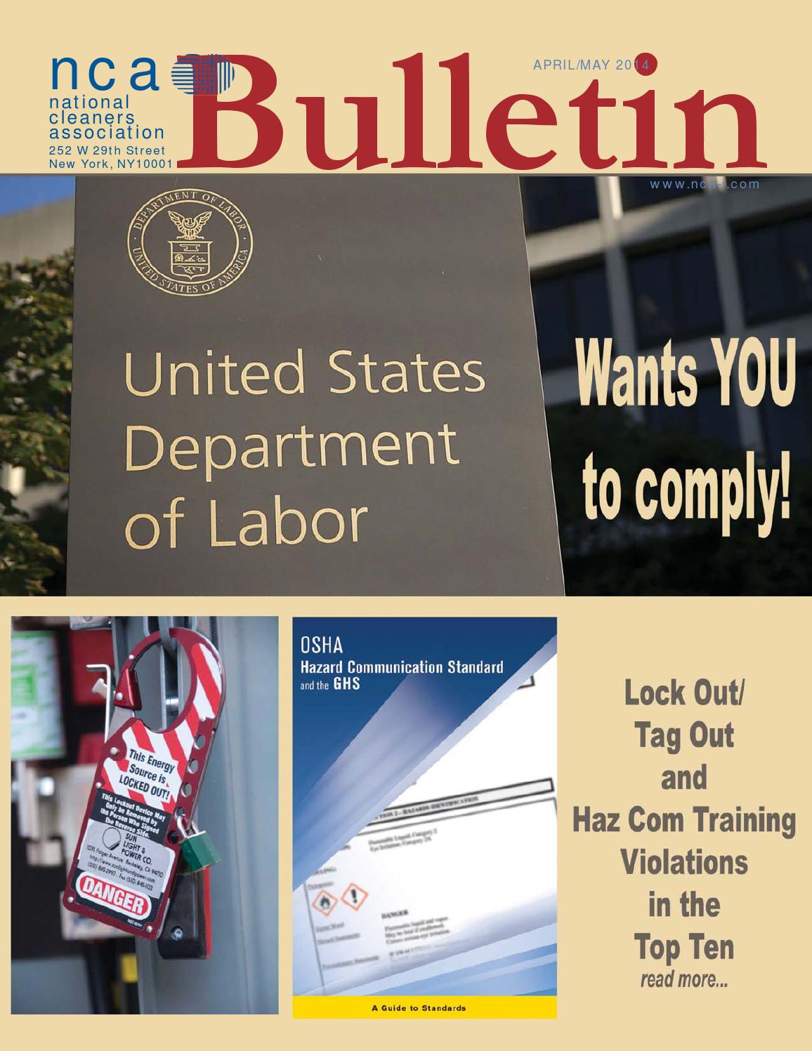 April may 2014 bulletin by National Cleaners Association - Issuu