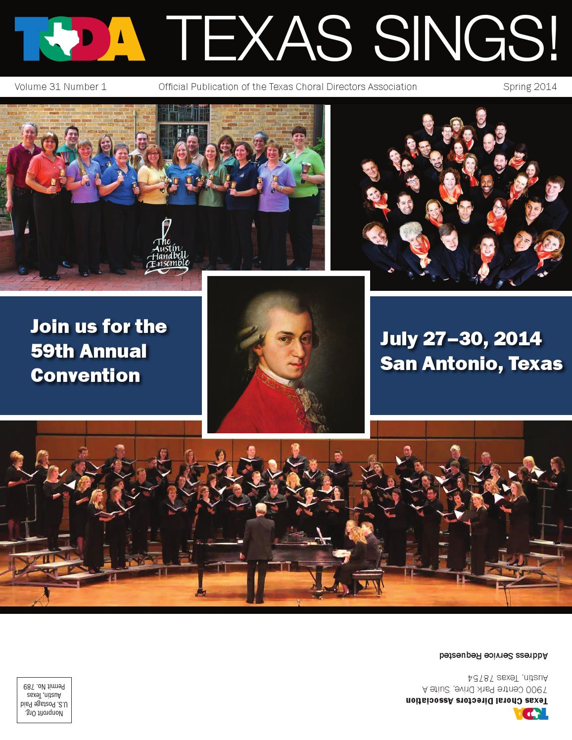Texas Sings! Spring 2014 by Texas Choral Directors Association - Issuu