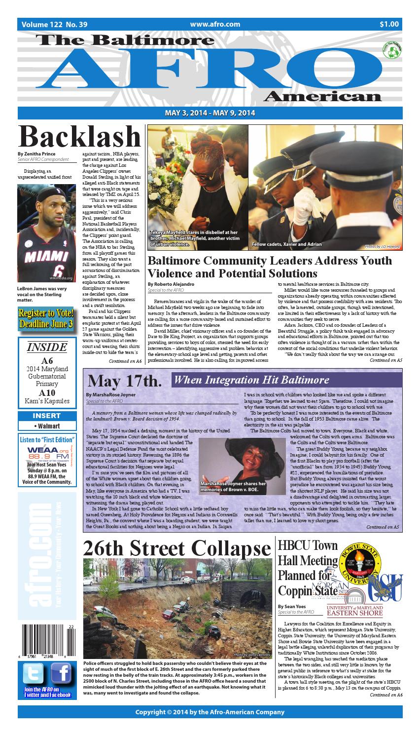 Baltimore Afro-American Newspaper May 3 2014 by The AFRO American - Issuu