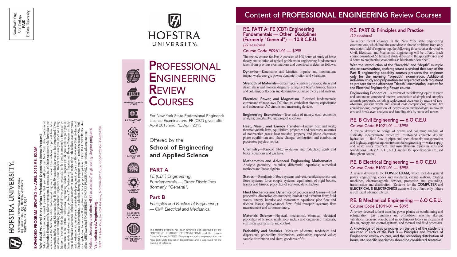 Professional Engineering Review Courses by Hofstra University - Issuu