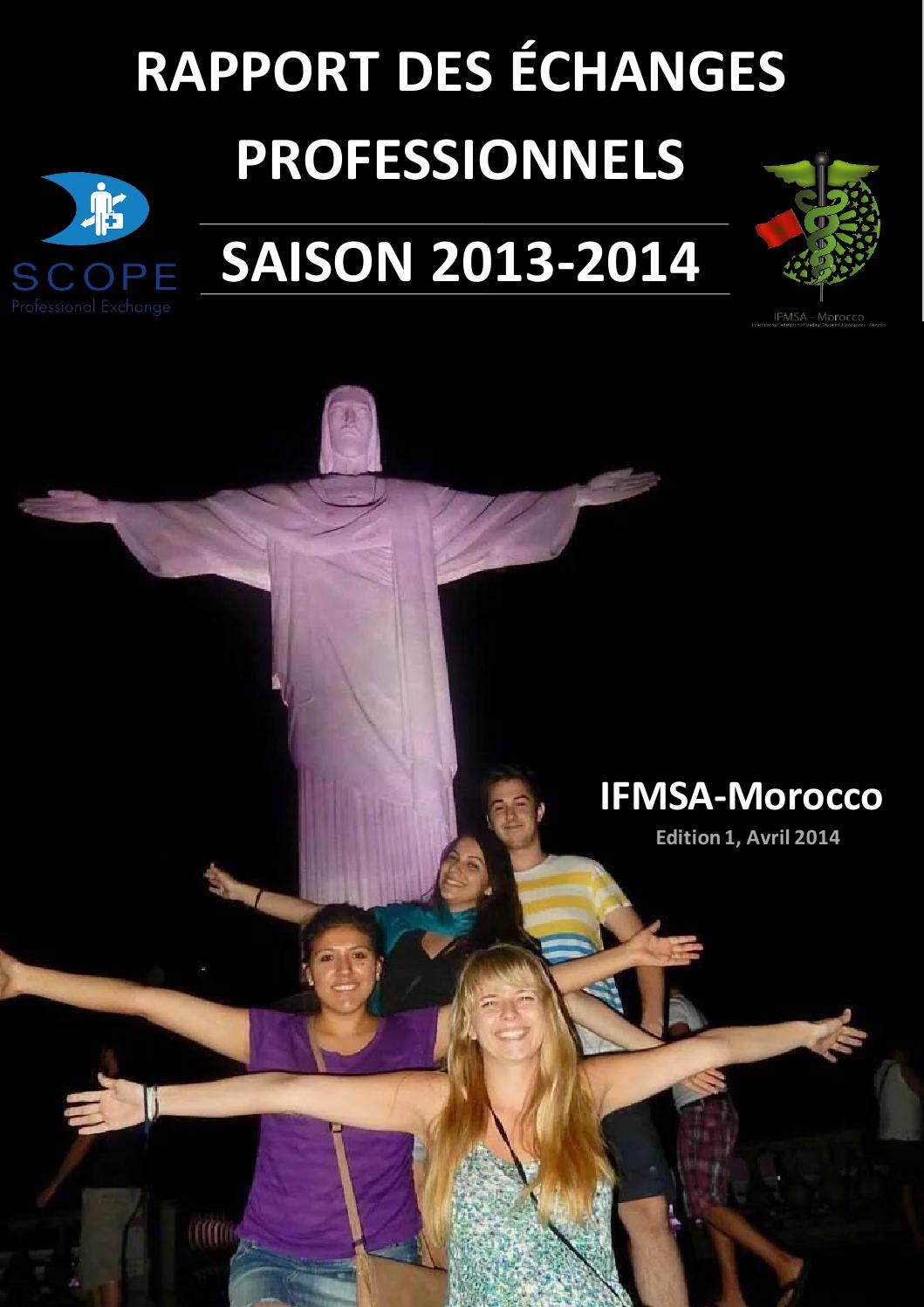 Rapport des Echanges Professionnels 2013 2014 by IFMSA-Morocco - Issuu