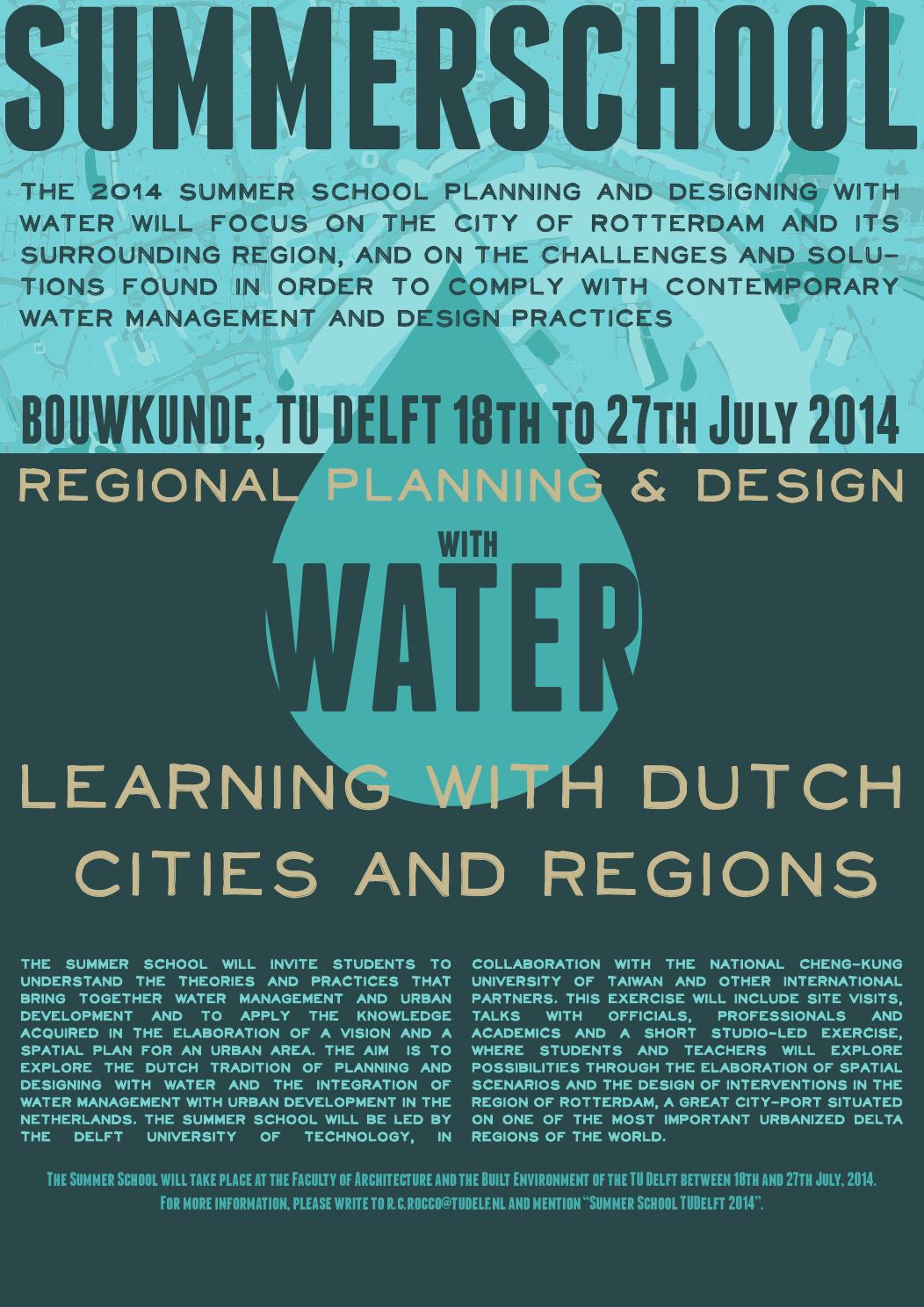 Poster Summer School Regional Planning and Design with Water by Roberto ...