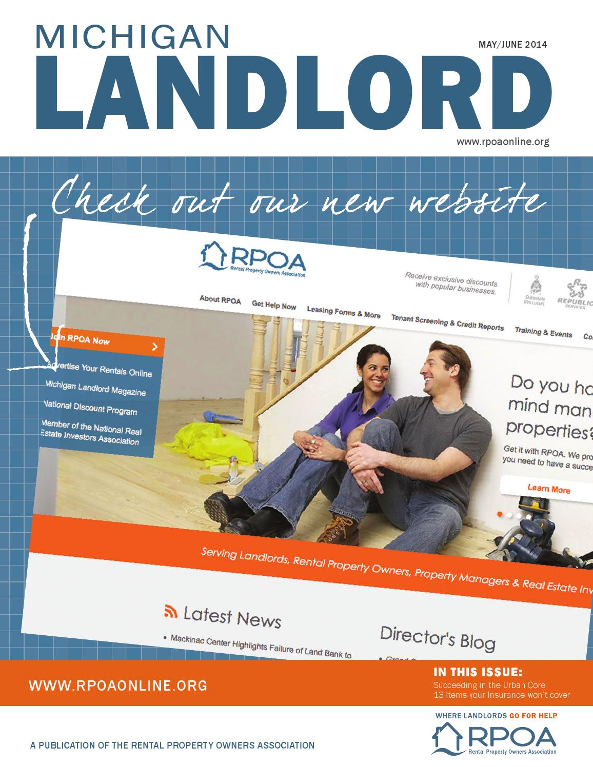 Michigan Landlord Magazine May June 2014 by KathyB - Issuu