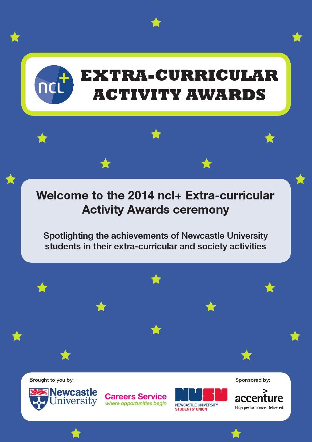 ncl+ Extra-curricular Activity Awards programme 2014 by Newcastle ...