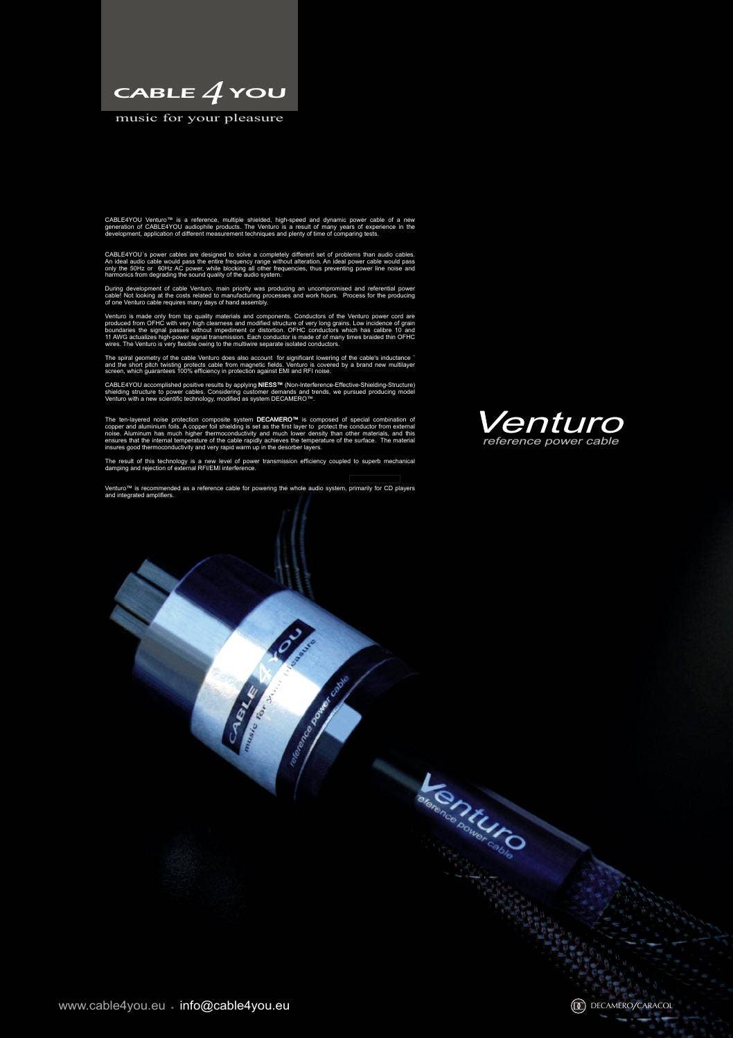 CABLE4YOU Venturo™ "Reference Power cable" by CABLE4YOU Audio - Issuu