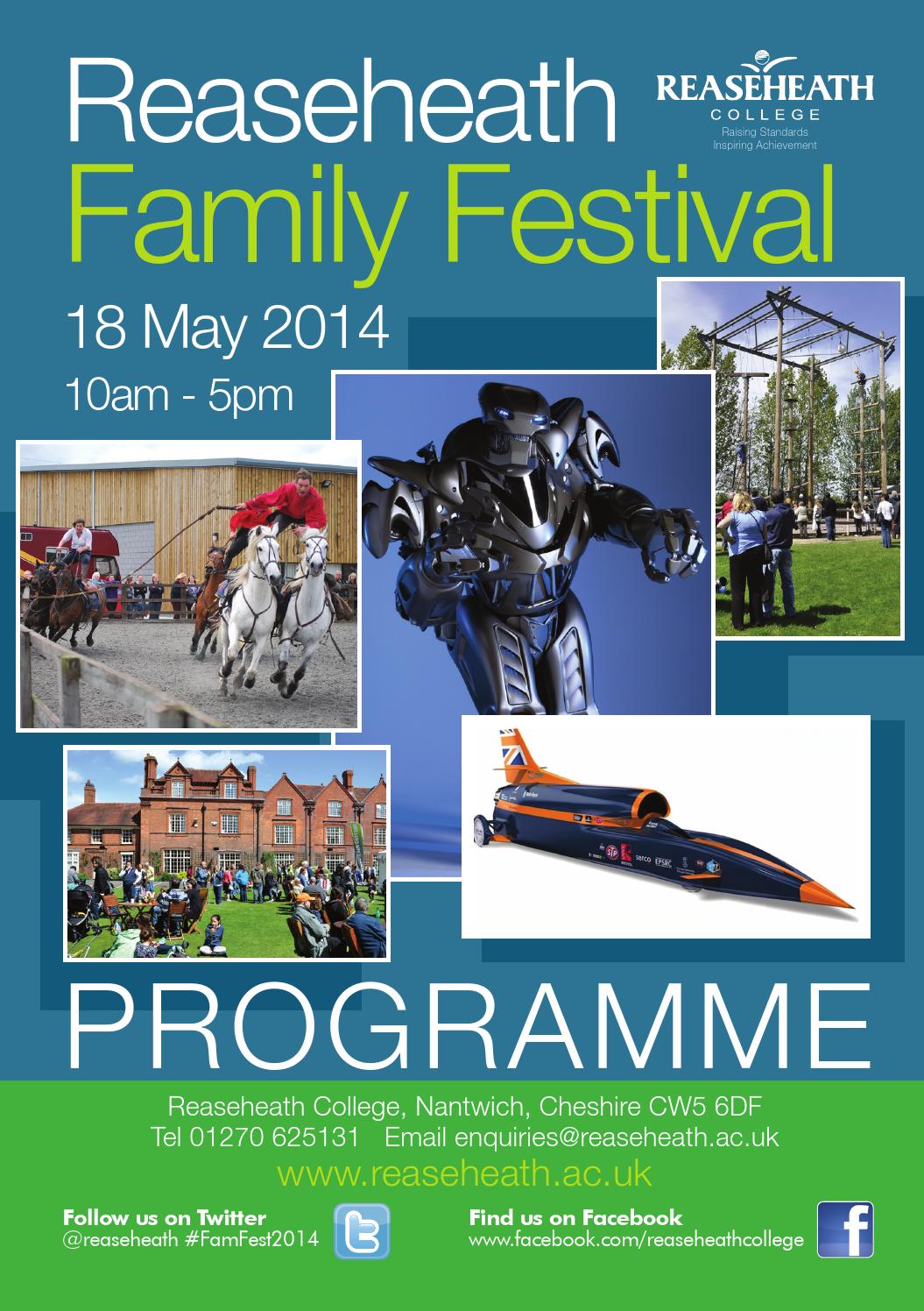 Reaseheath Family Festival programme 2014 by Reaseheath College - Issuu