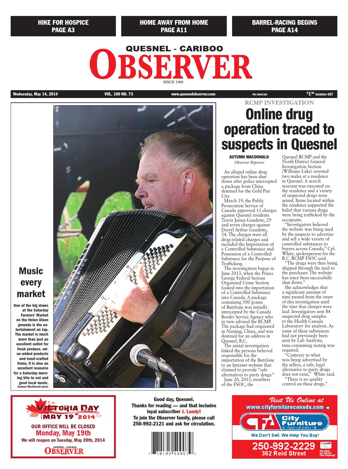 Quesnel Cariboo Observer, May 14, 2014 by Black Press Media Group - Issuu